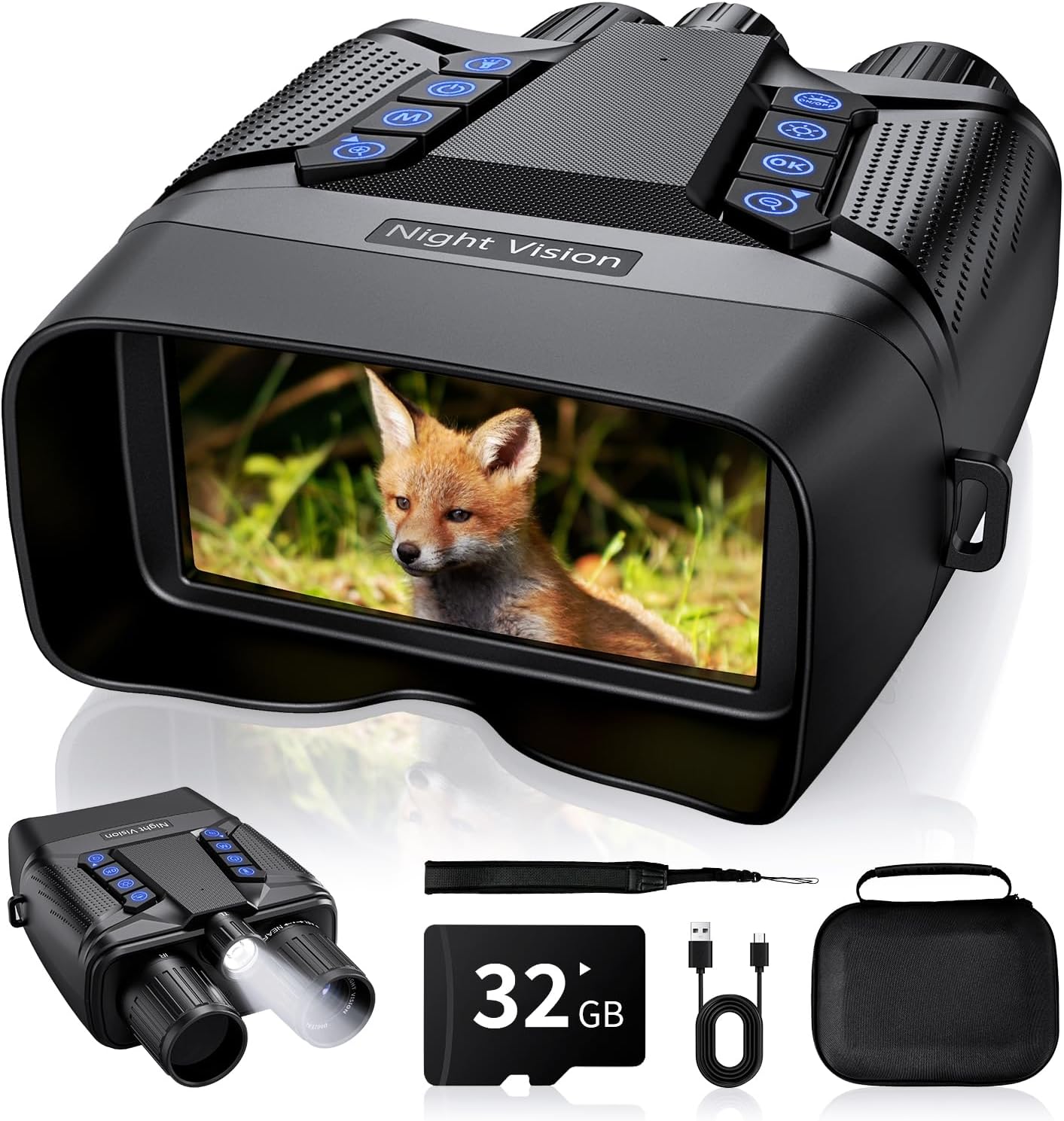 Amazon.com: WARMTUYO Night Vision Goggles, 4K Binoculars with Camera, 3 ...