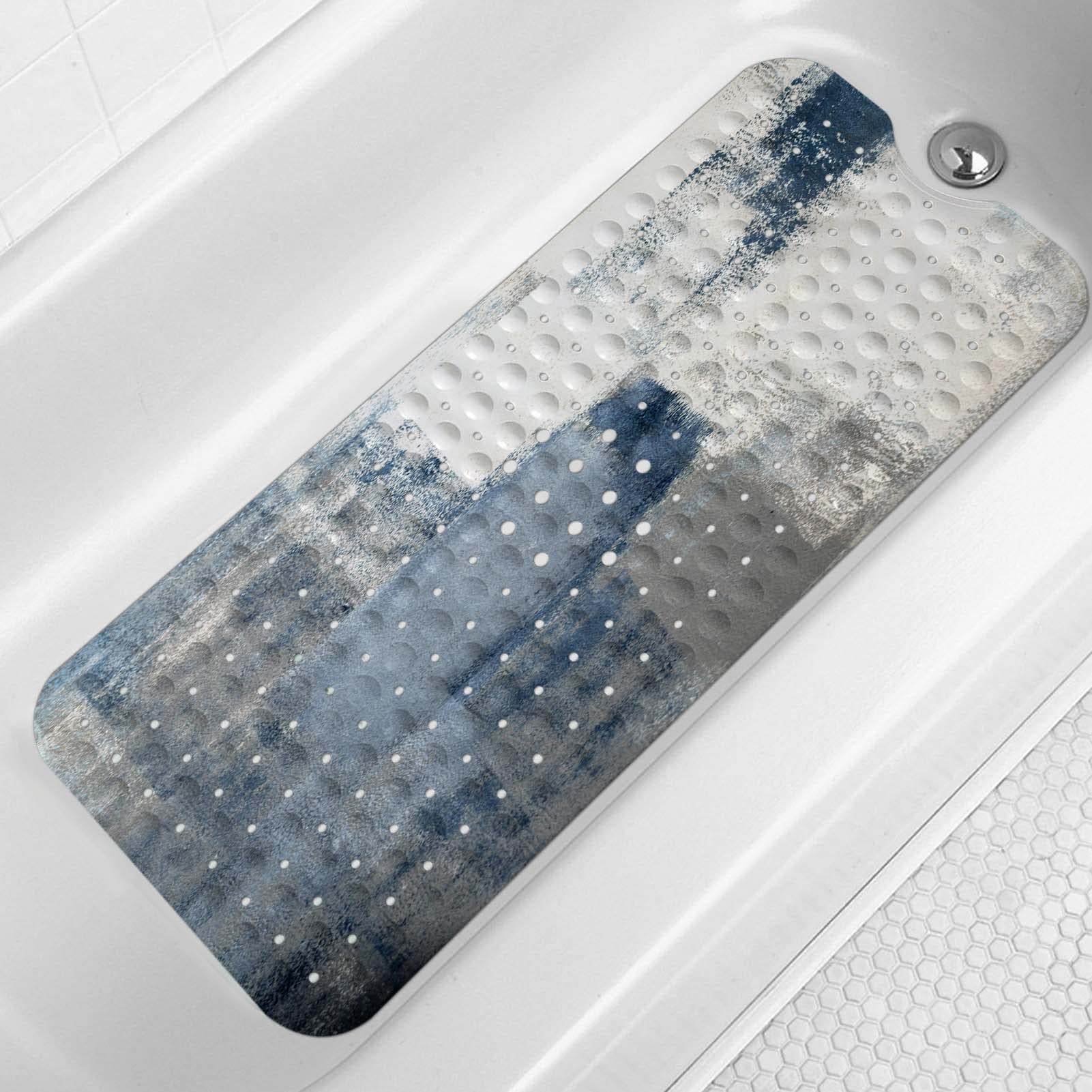 Amazon.com: LNOND Blue Bathtub Mat Non Slip, 40 X 16 Inch Tub Mat for ...
