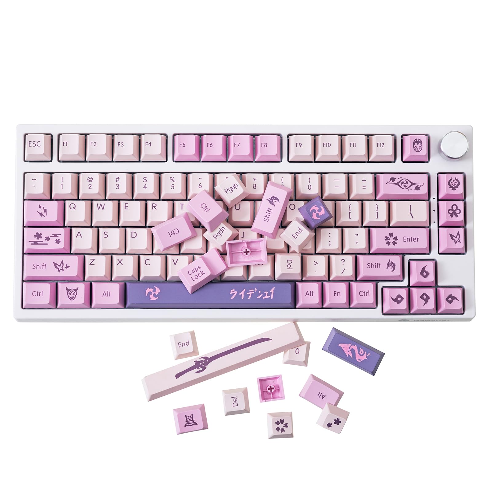 Amazon.com: GK GAMAKAY 150 Keys Purple&White Keycaps Set, Cherry ...