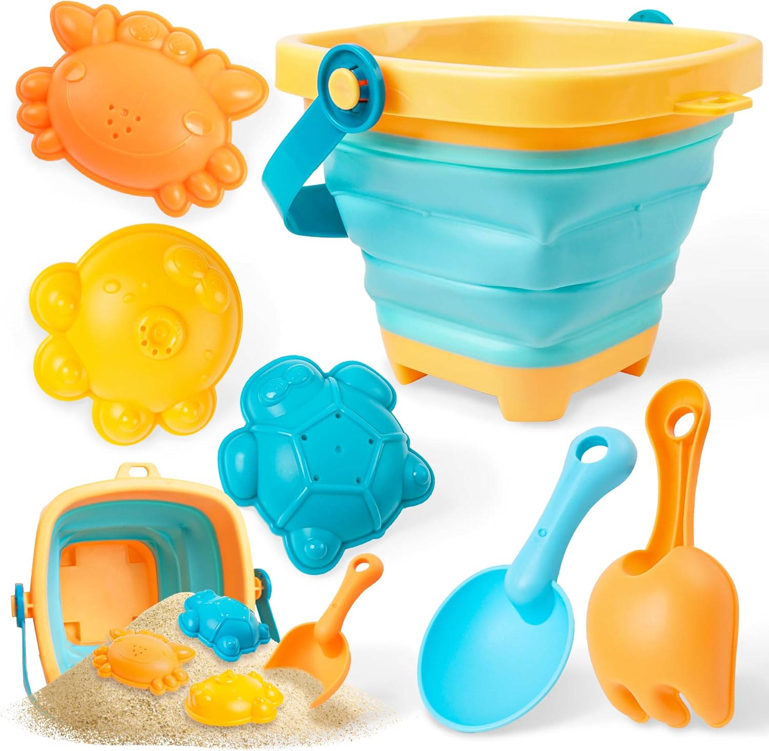 Amazon.com: SMILESSKIDDO Beach Toys for Kids Ages 4-8 - Collapsible ...