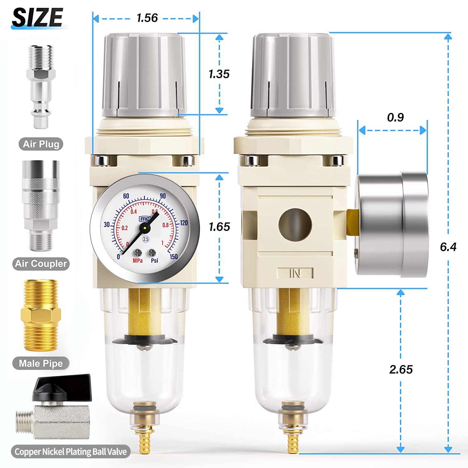 Snapklik.com : TAILONZ PNEUMATIC 1/4 Inch NPT Air Filter Pressure ...