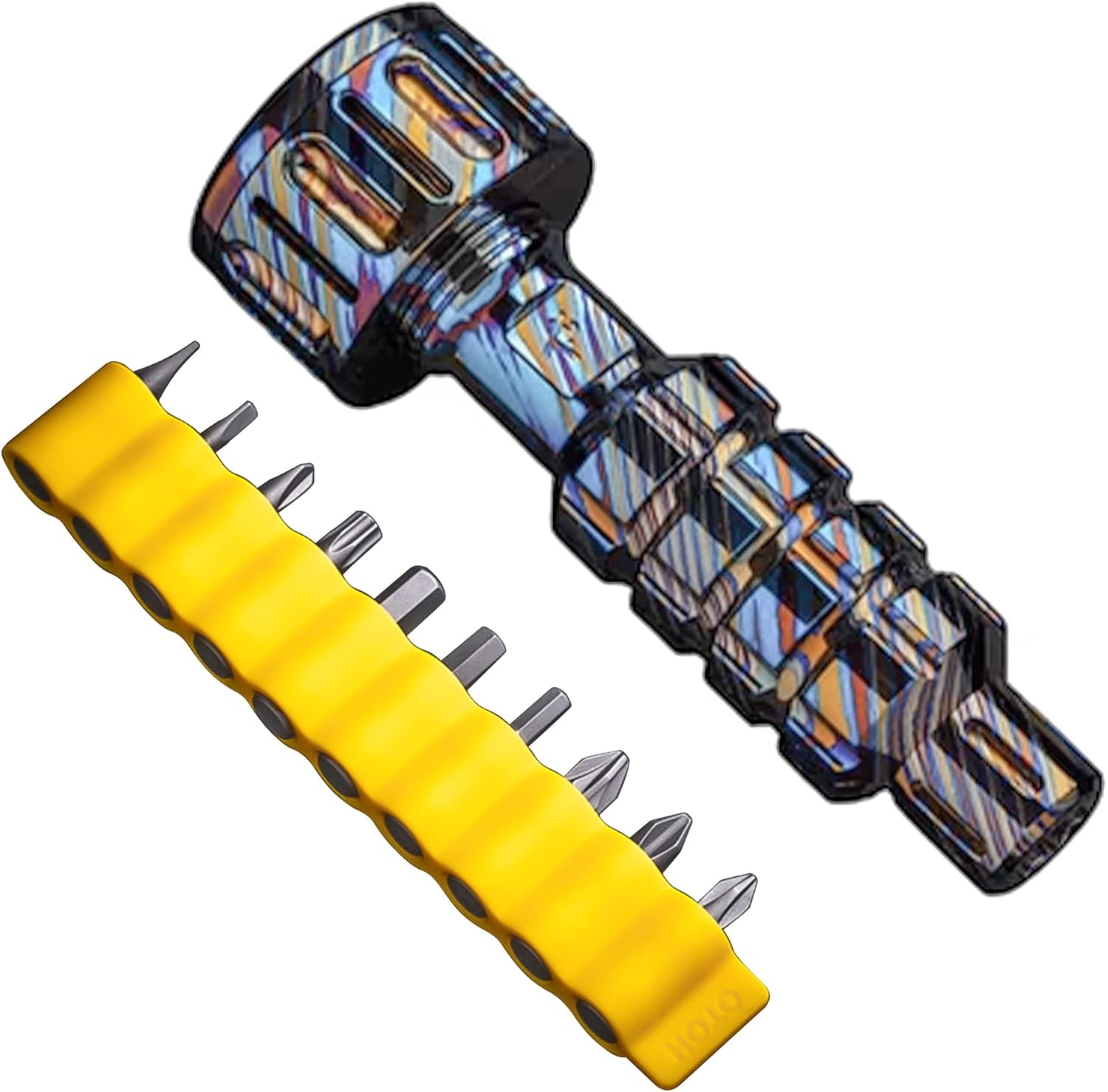 WANERSEN Titanium Damascus Multi-Purpose Screwdriver, 10 in 1 EDC ...