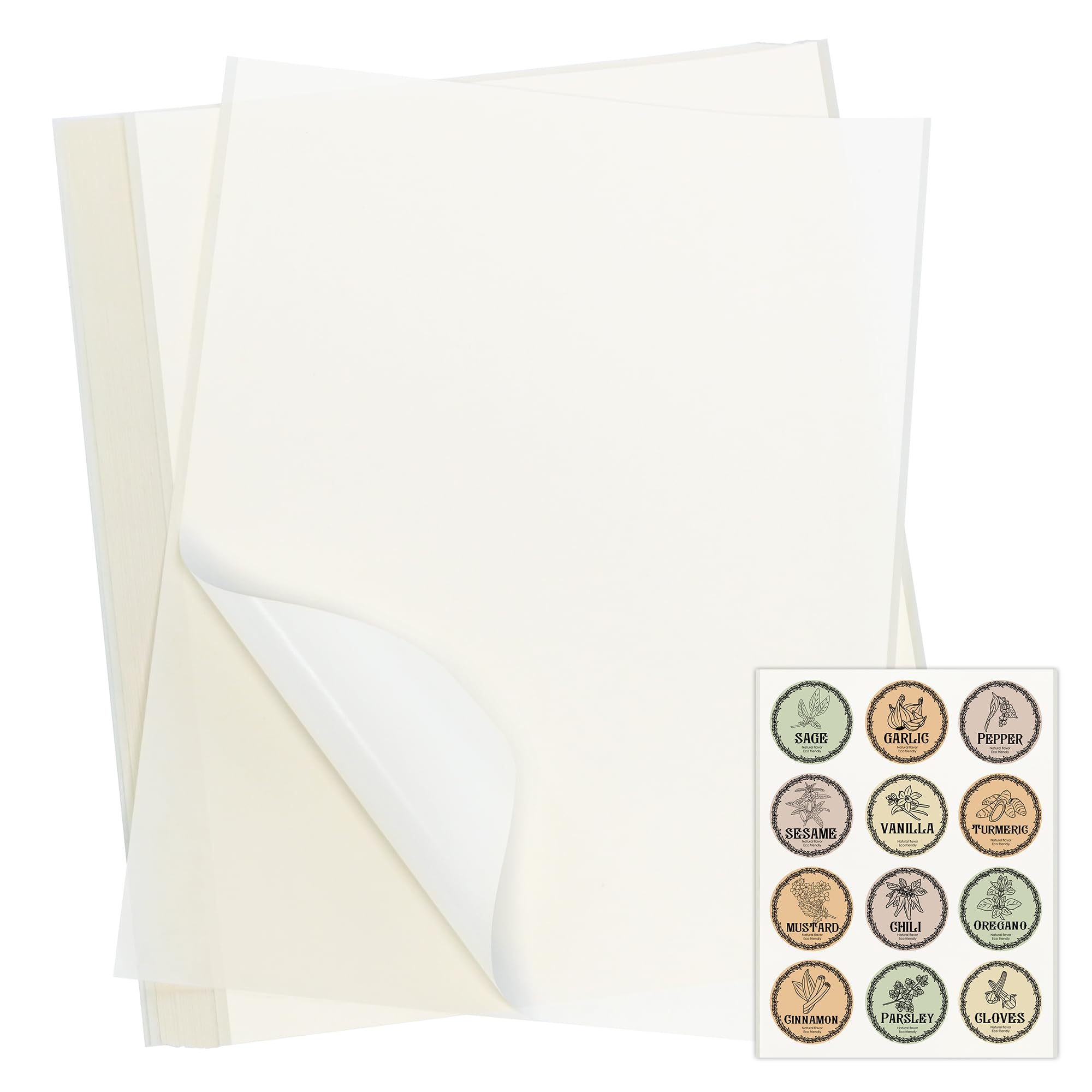 Amazon.com : L LIKED Dissolvable Food Labels 8.5" x 11" Printable ...