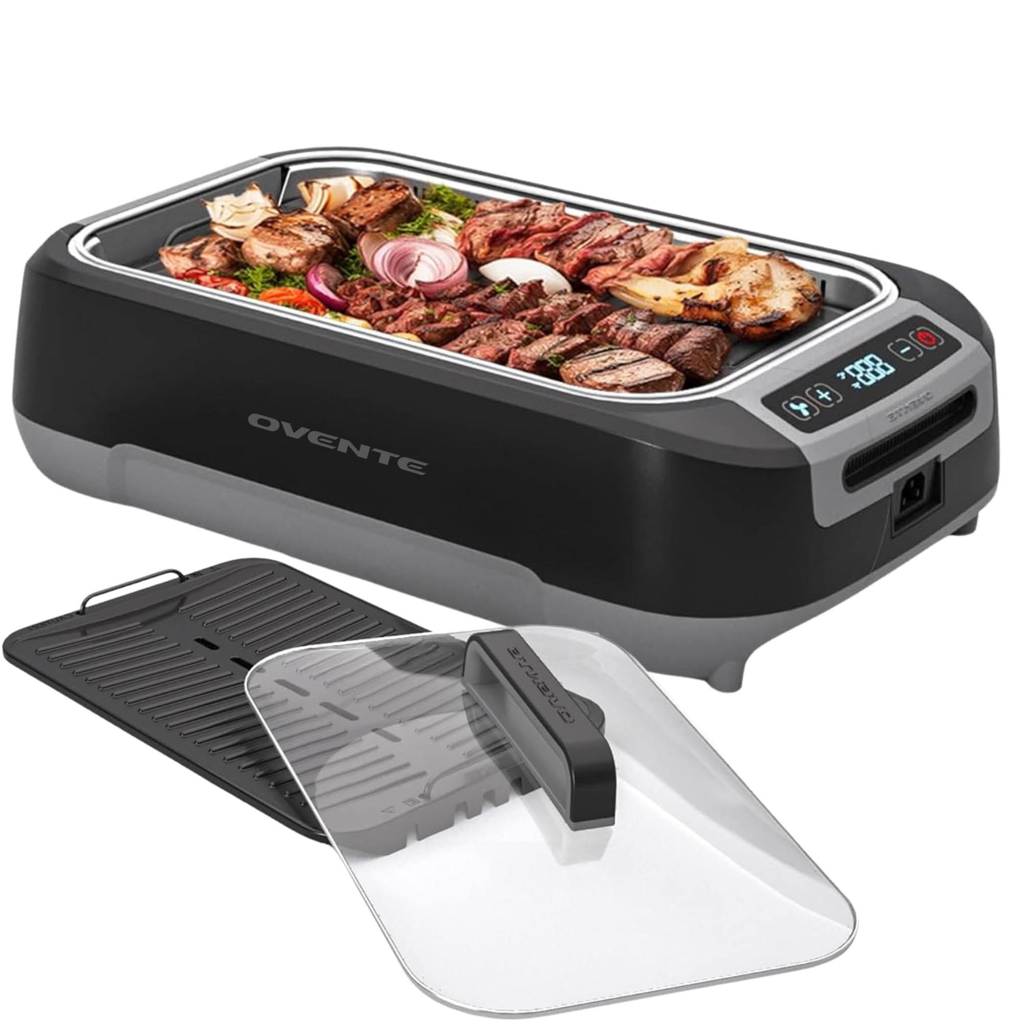 OVENTE Smokeless Indoor Grill, 1500W Electric Portable Korean BBQ Grill ...