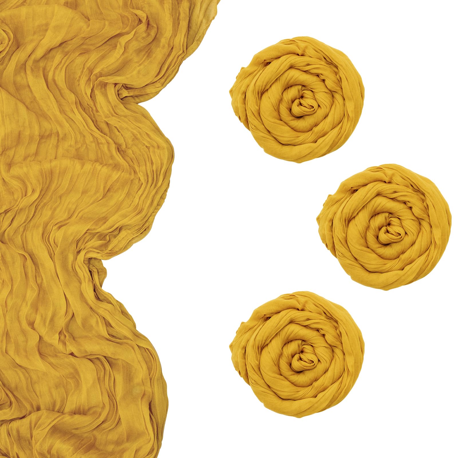 Amazon.com: 3 Pack 10Ft Cheesecloth Table Runner Mustard Yellow 35x120 ...