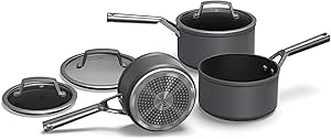 Ninja ZEROSTICK Premium Cookware 3-Piece Saucepan Set with Glass Lids, Long Lasting Non Stick 3 ...