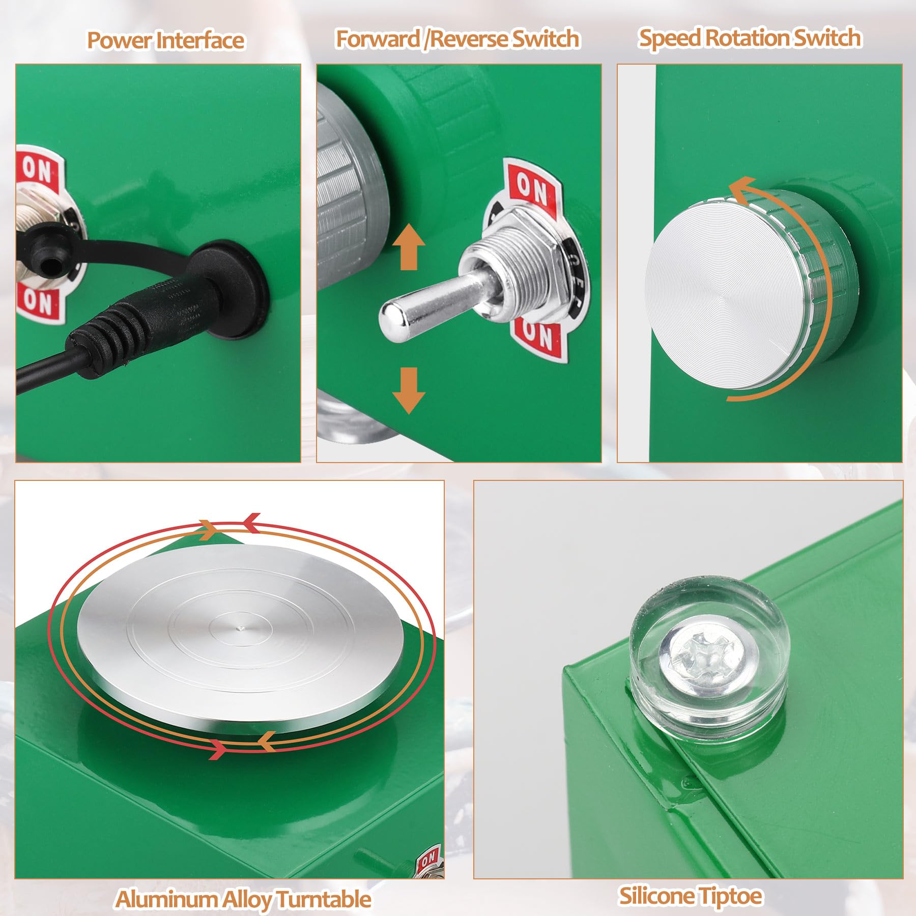 Dexcip Mini Pottery Wheel, Electric Potter's Wheel Speed Adjustable ...