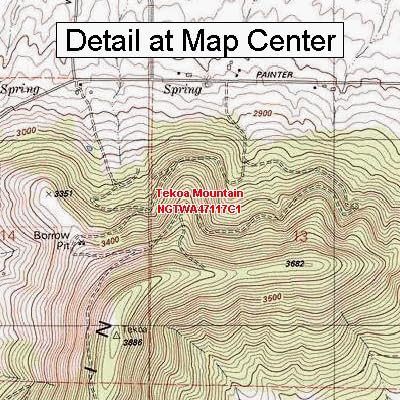 Amazon.com : USGS Topographic Quadrangle Map - Tekoa Mountain ...