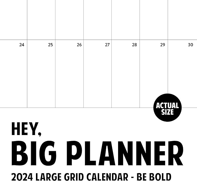 Amazon.com: Large Grid Calendar 2024 | 12” x 24” Minimal Big Grid ...