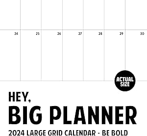 Amazon.com: Large Grid Calendar 2024 | 12” x 24” Minimal Big Grid ...