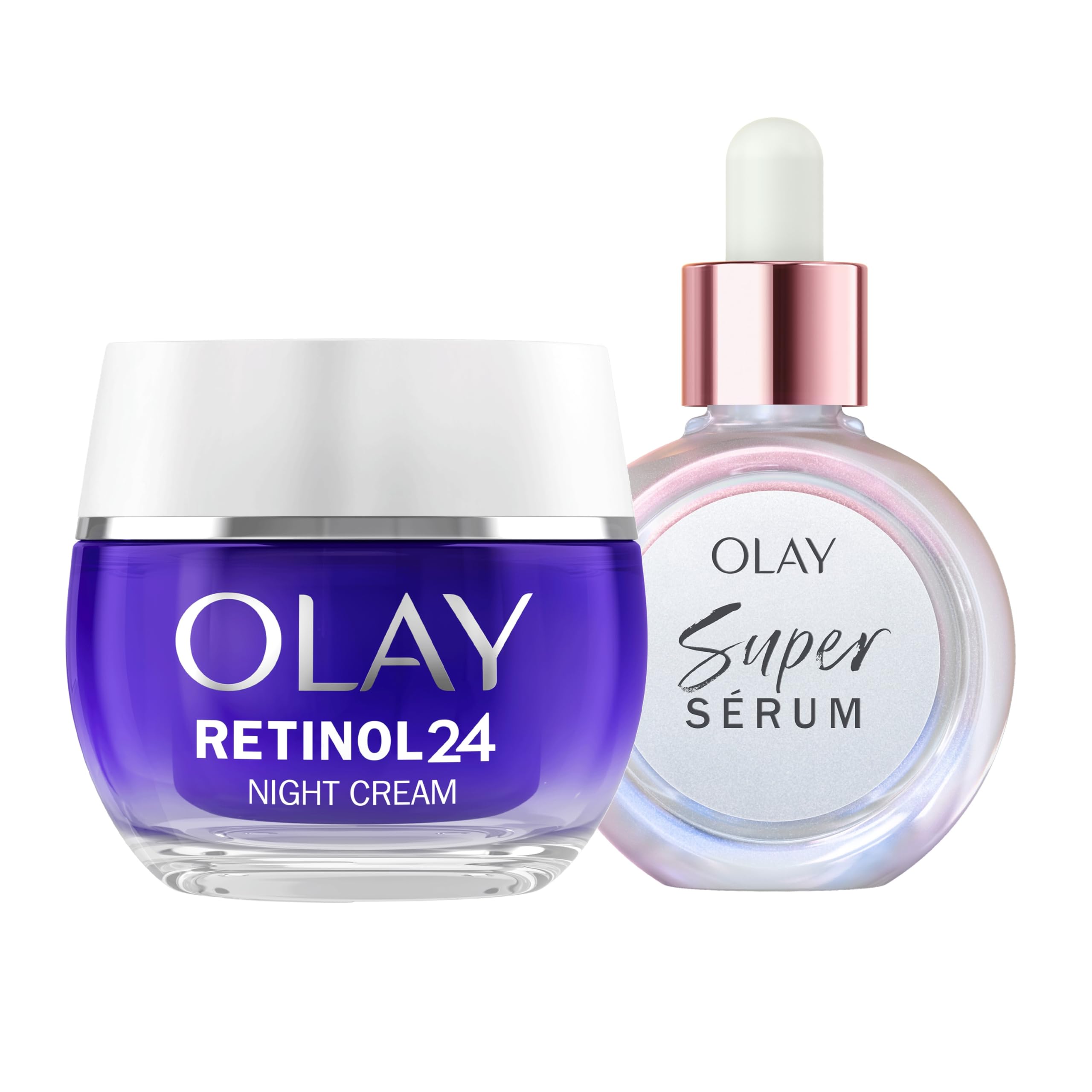 Bundle of Olay Super Serum, 30ml + Olay Retinol 24 Night Cream Face Moisturiser, 50ml : Amazon ...