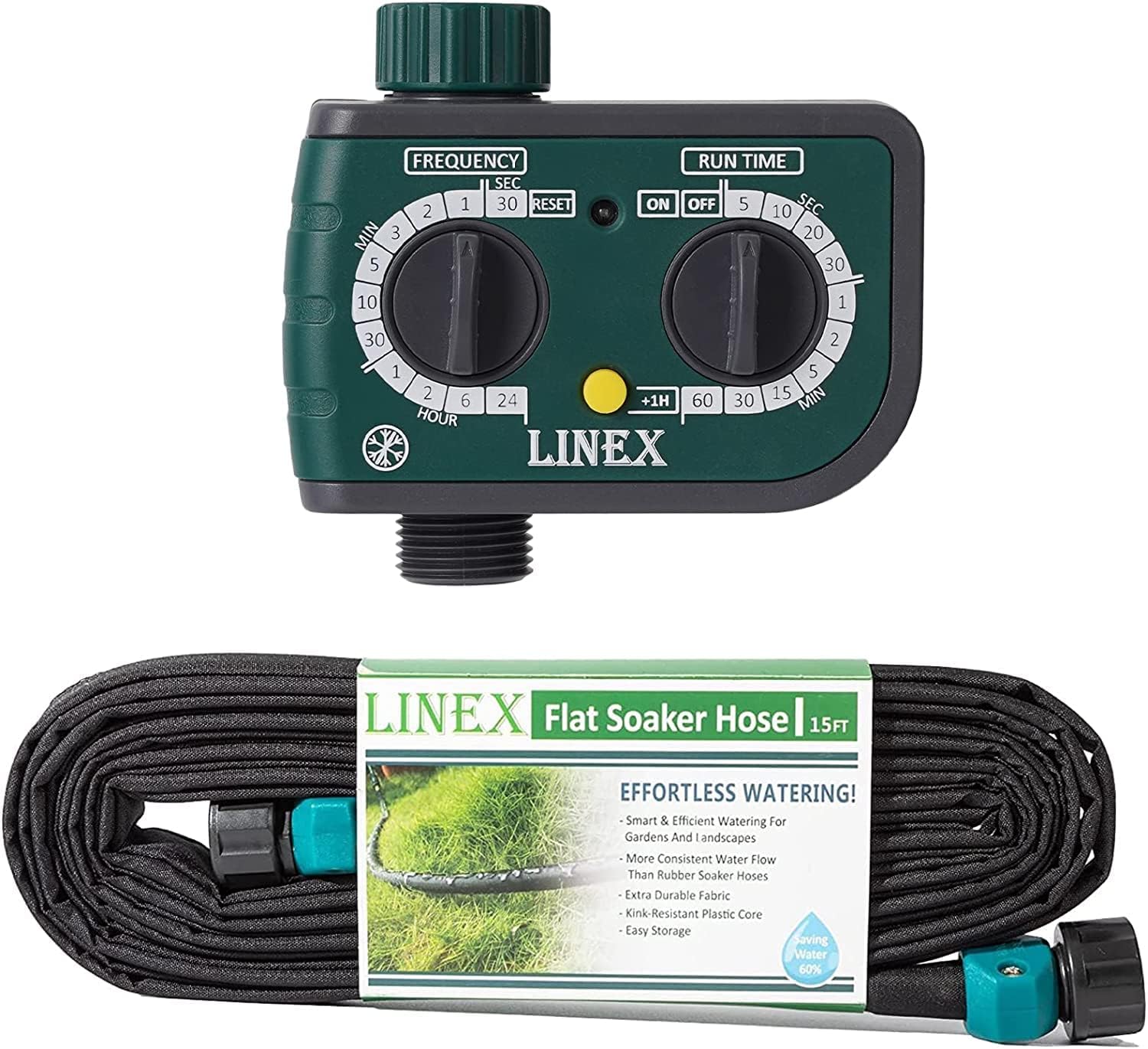 Amazon.com : LINEX Garden Soaker Hose 1/2" x 15 ft Drip Hoses Heavy ...
