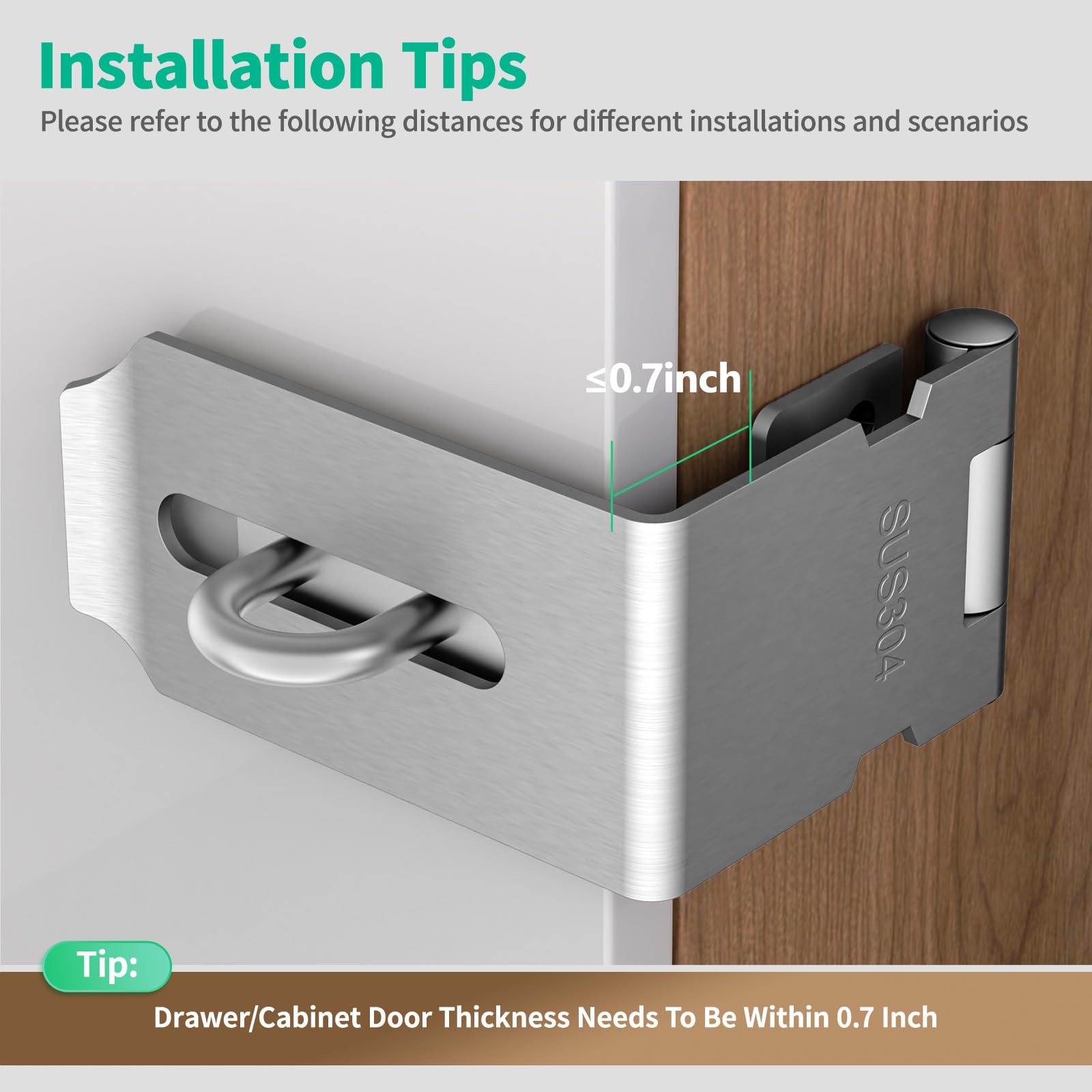 Snapklik.com : YogePote 90 Degree Hasp Latch, Heavy Duty 304 Stainless ...