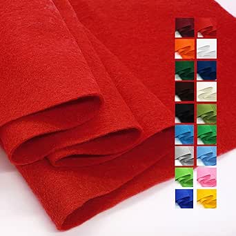 Amazon.com: Red Felt Fabric 36" X 36"(1 Square Yard), 1.6mm Thick Soft ...