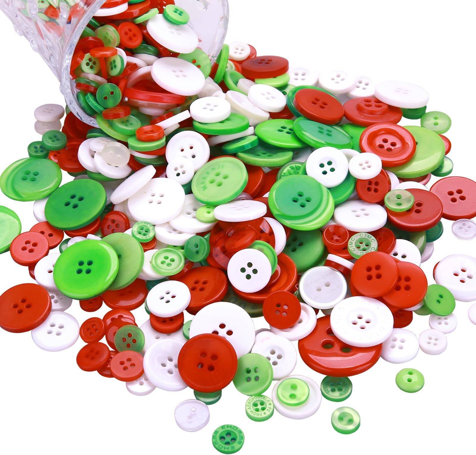 Amazon.com: Livder 300g Christmas Craft Buttons Handmade Sewing Button ...