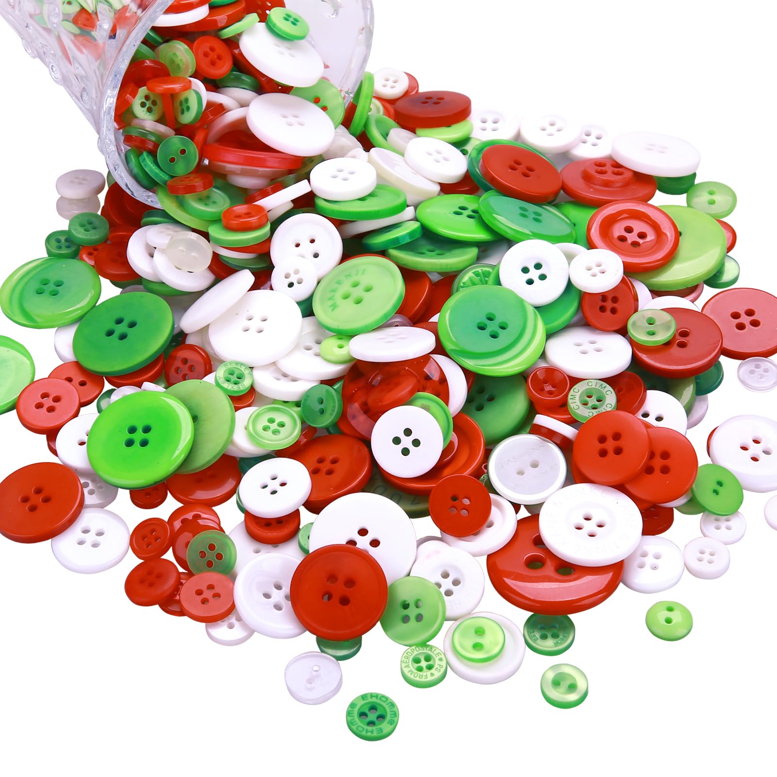 Amazon.com: Megoogo 700 PCS Resin Chiristmas Buttons Assorted Buttons ...