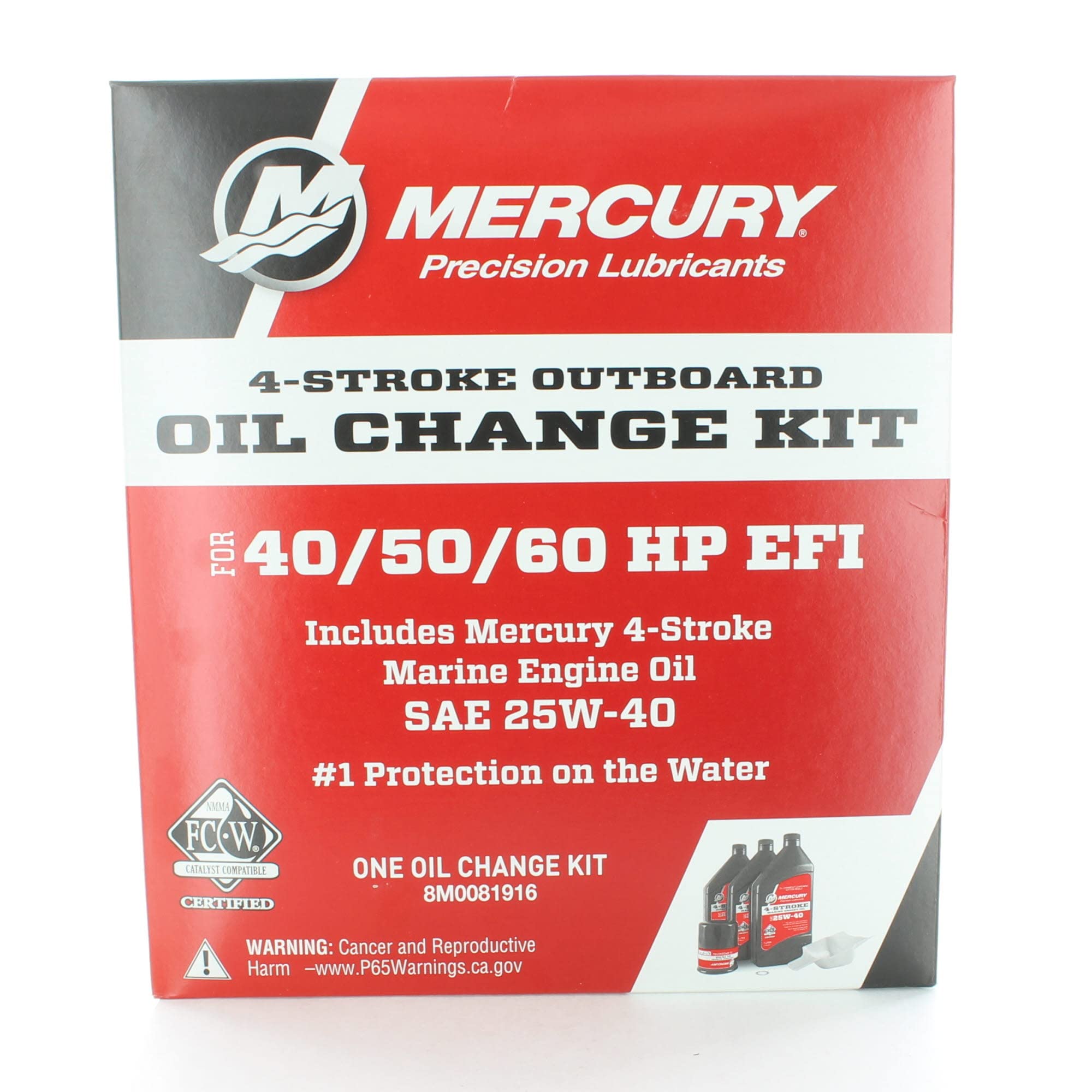 Buy Mercury 25w 40 OEM Oil Change Filter Kit 40 50 60hp Four Stroke