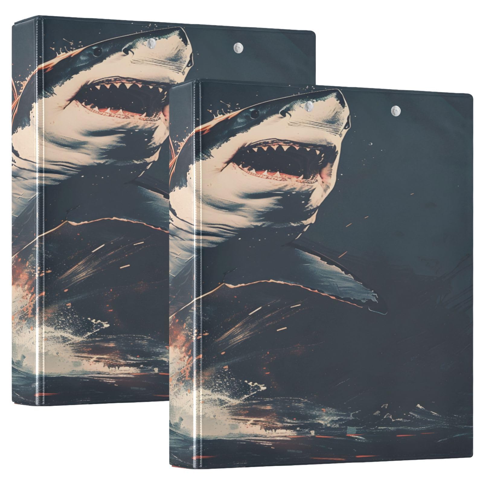 Shark Pattern Binder Summer Shark 3-Ring Binder - 1.5" Capacity With ...