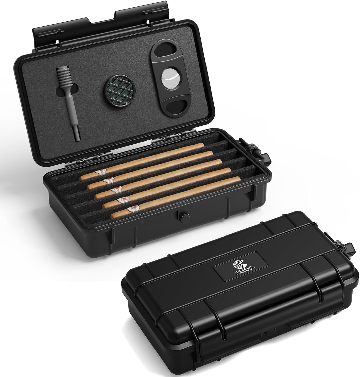 Amazon.com: Cigar Humidor Case, ClGCRAFT Travel Cigar Humidor Box ...