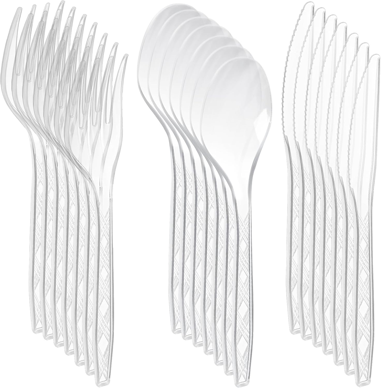Amazon.com: HANSGO 345PCS Plastic Silverware Set, Clear Plastic ...