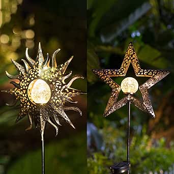 Amazon.com: TAKE ME Garden Solar Lights Decorative Sun star Lights ...