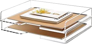 Amazon.com: 2 Pack- Stackable Paper Letter Tray, Enlarged A4 File Desk ...
