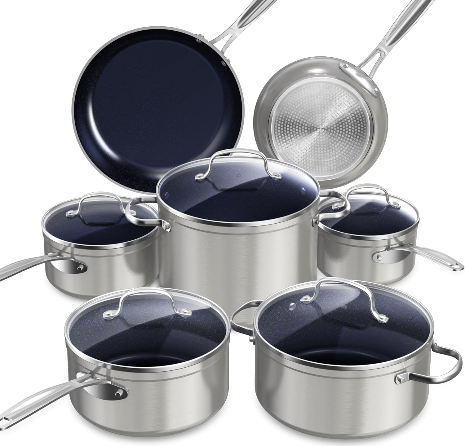 Amazon.com: Nuwave Healthy Duralon Blue Ceramic Nonstick Cookware Set ...