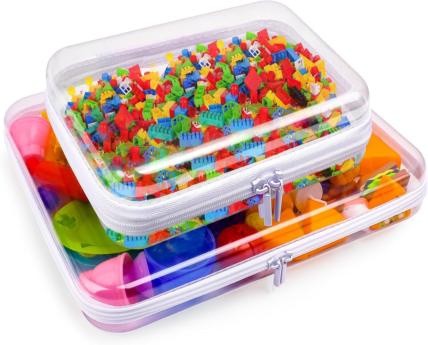 Amazon.com: AOBOPLE Clear Hard Shell Zipper Case,2PCS M+L(9.8"x7.87"+8. ...