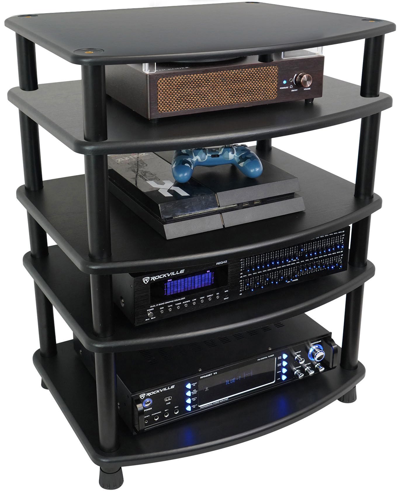 Amazon.com: Rockville Bundle: Rockville FLX Black Adjustable Height 4 ...