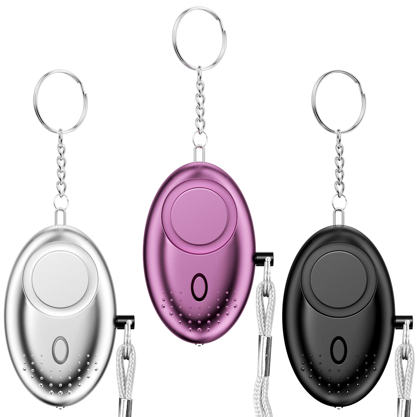 Gvolatee Pack of 3 Pocket Alarm, 130 dB Shrill Alarm, Alarm Key Ring ...