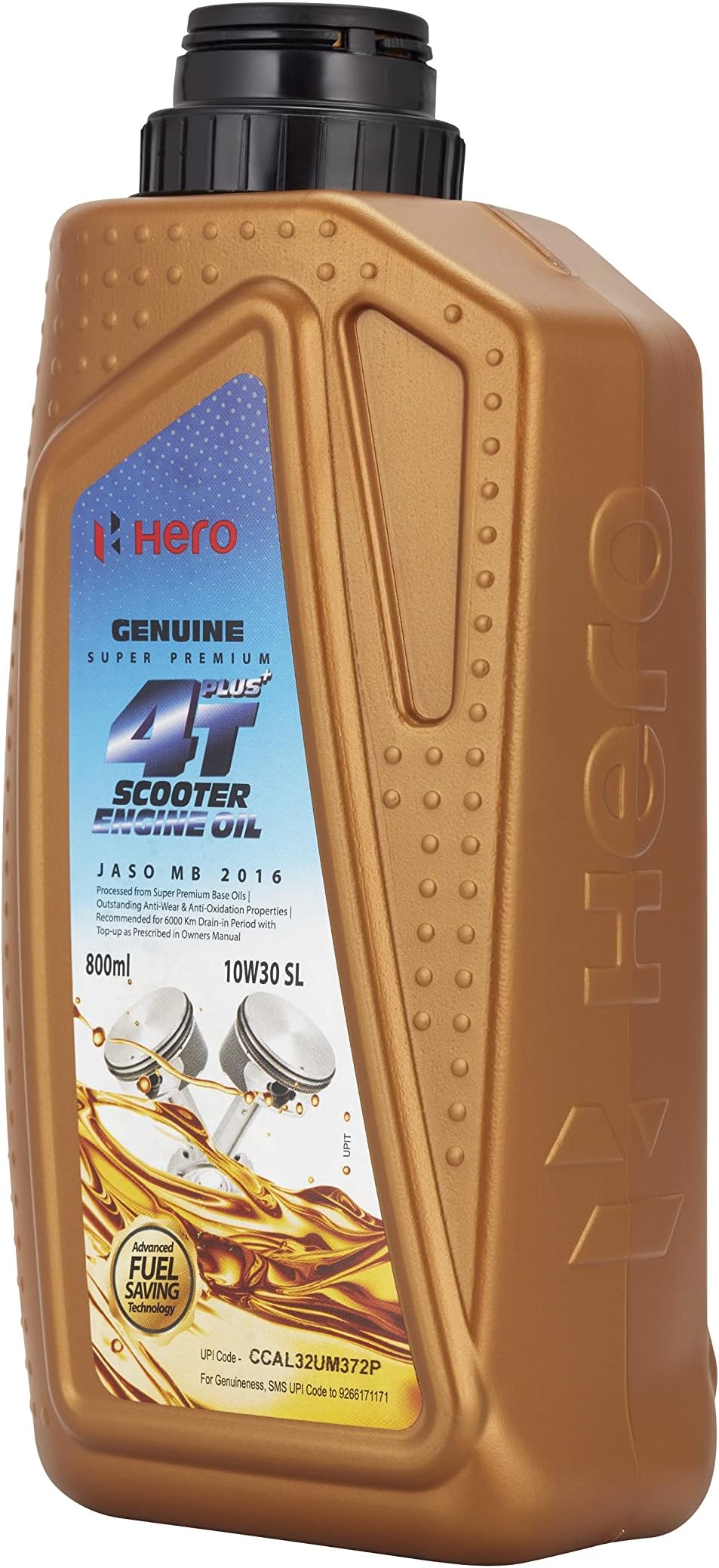 Hero Genuine 4T Plus Scooter Engine Oil Grade- API 10W30 SL MB (800 Ml ...