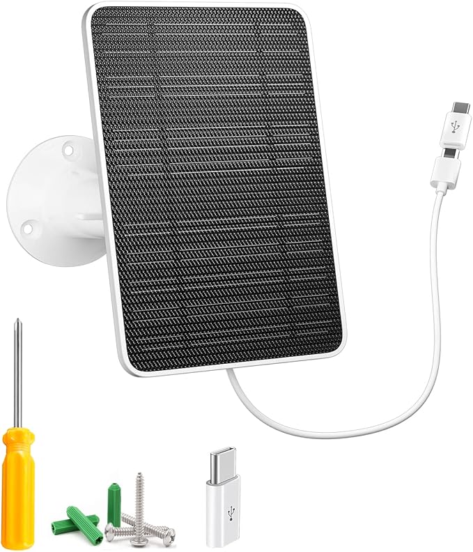 Amazon.com : Solar Panel for Security Camera, 5W USB Solar Panel for DC ...