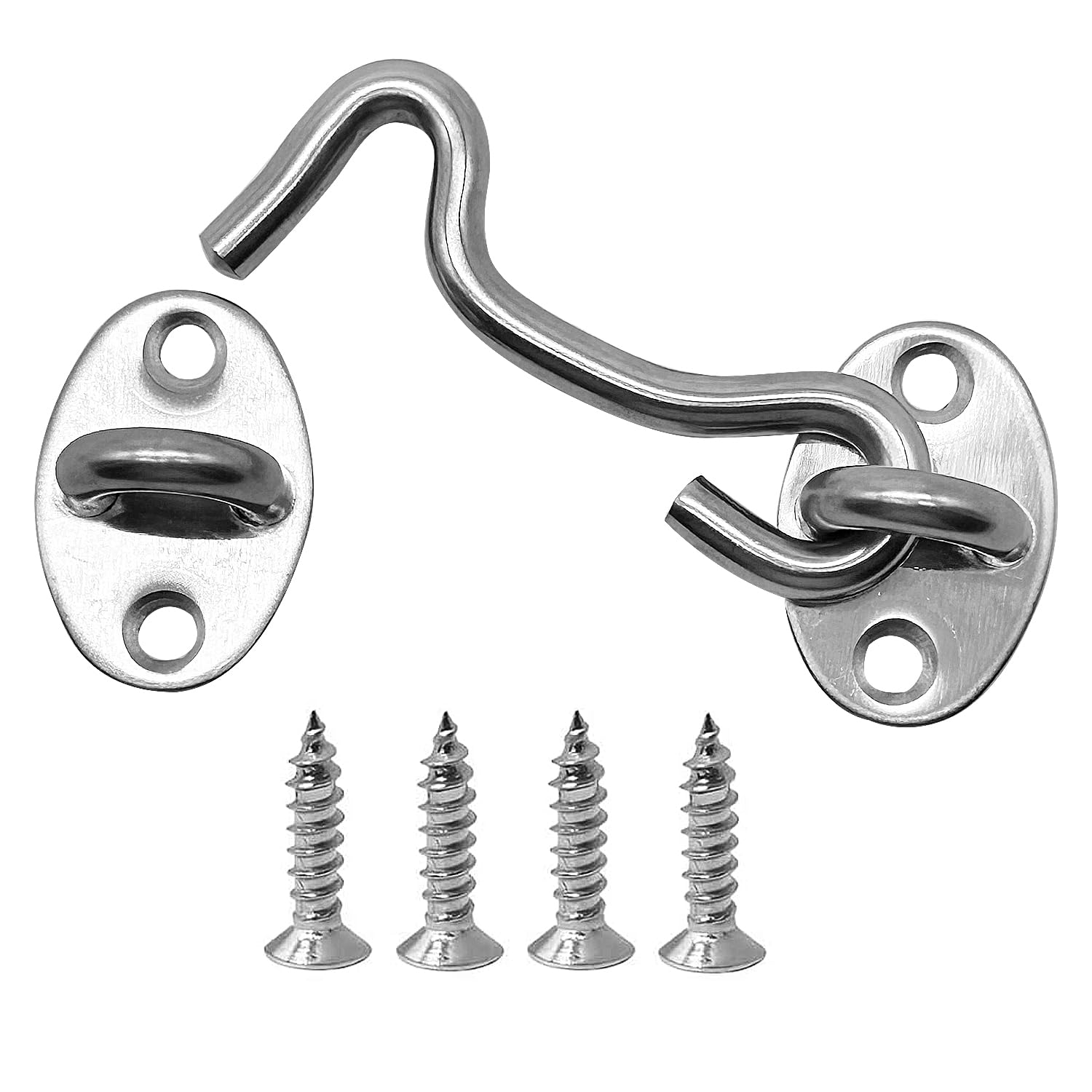 Snapklik.com : CUKAYO 4 Pack 3" Hook And Eye Gate Latch, Stainless ...