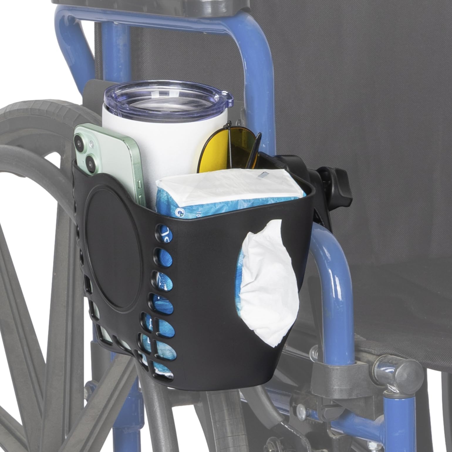 Amazon.com: ZHCHG Wheelchair Cup Holder, Walker Basket & Organzier ...