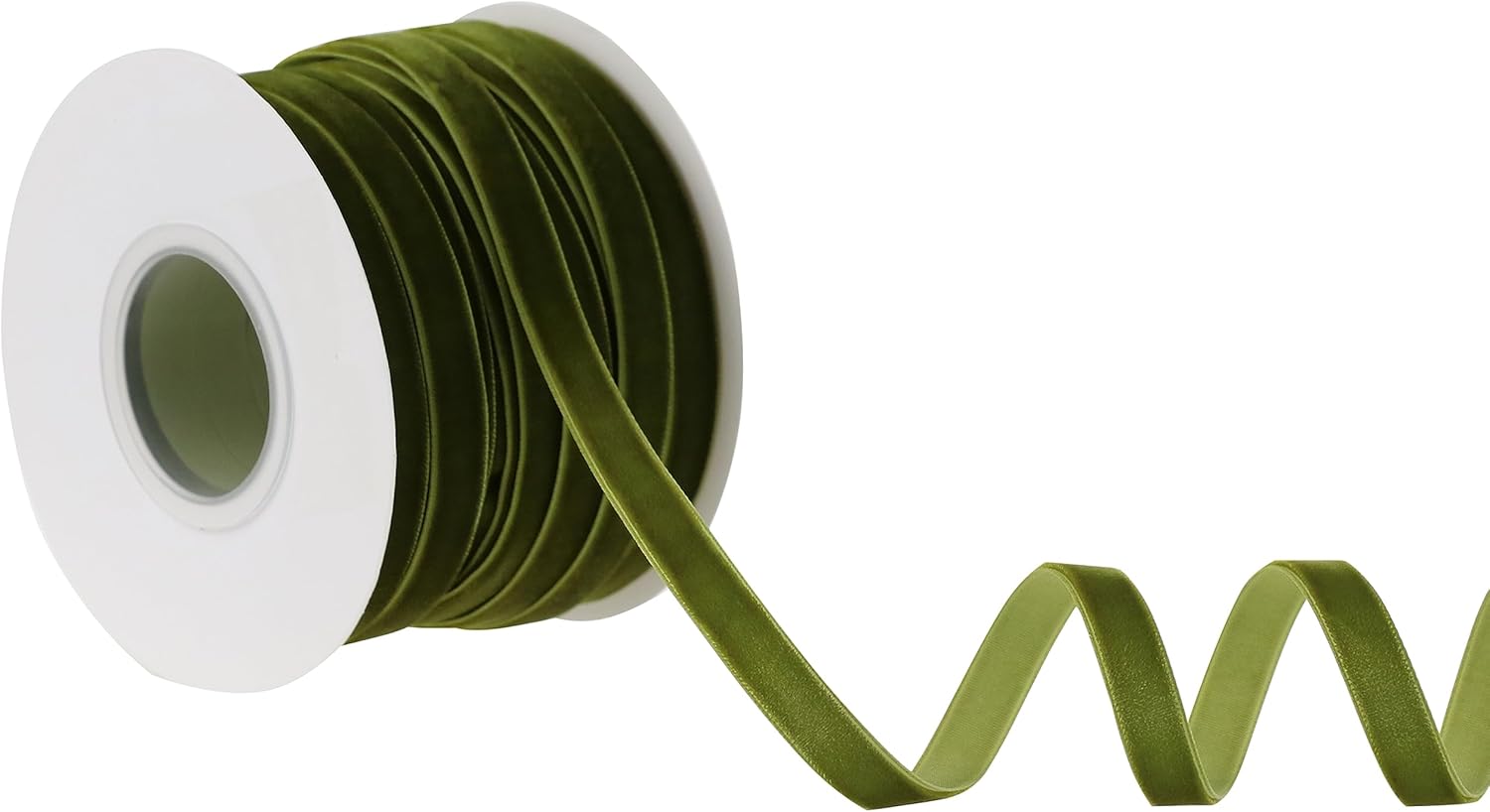 Amazon.com: DINDOSAL Moss Green Velvet Ribbon 3/8 Inch Single Face Thin ...