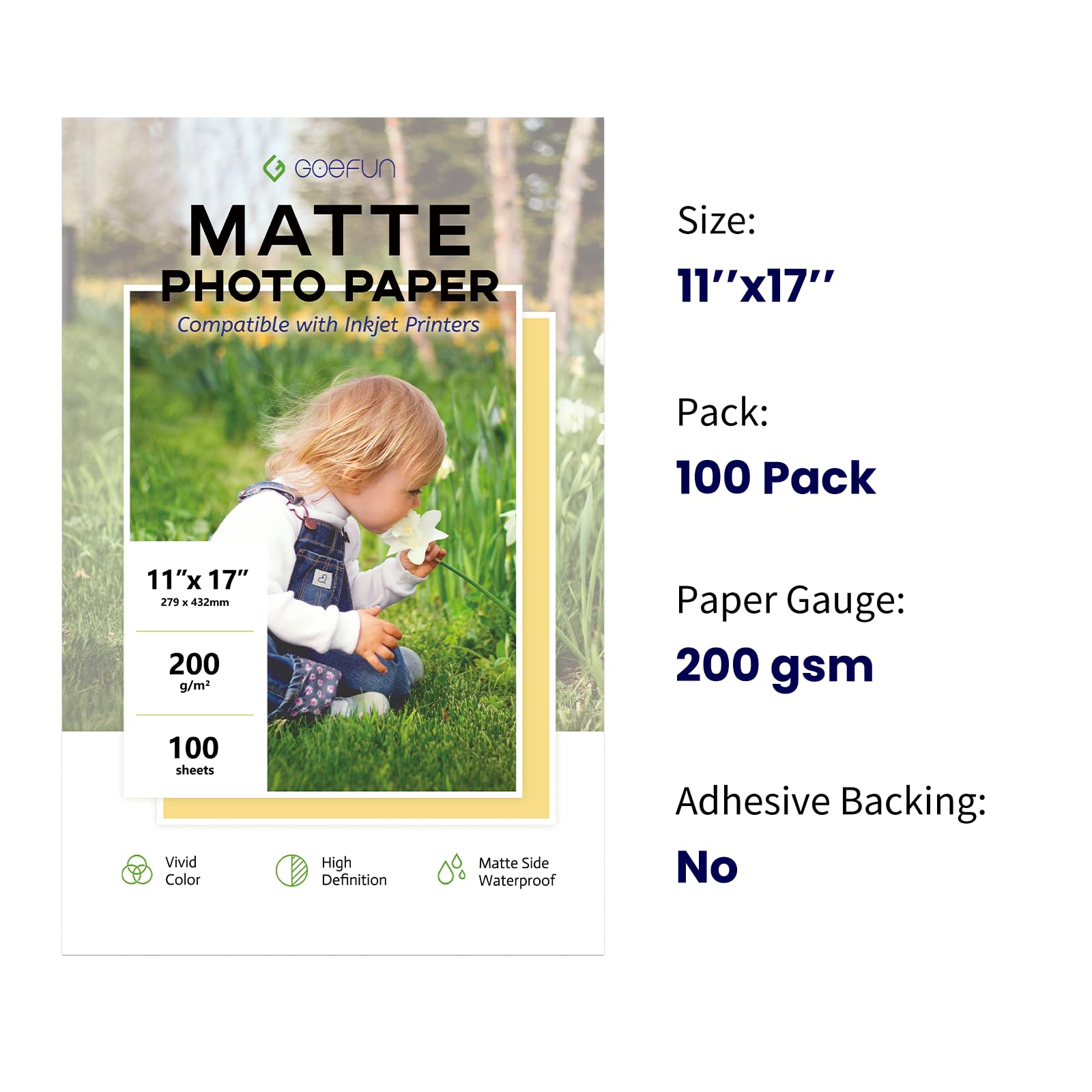Snapklik.com : 11x17 Matte Photo Paper, 200 GSM/54LB Inkjet Photo Paper ...