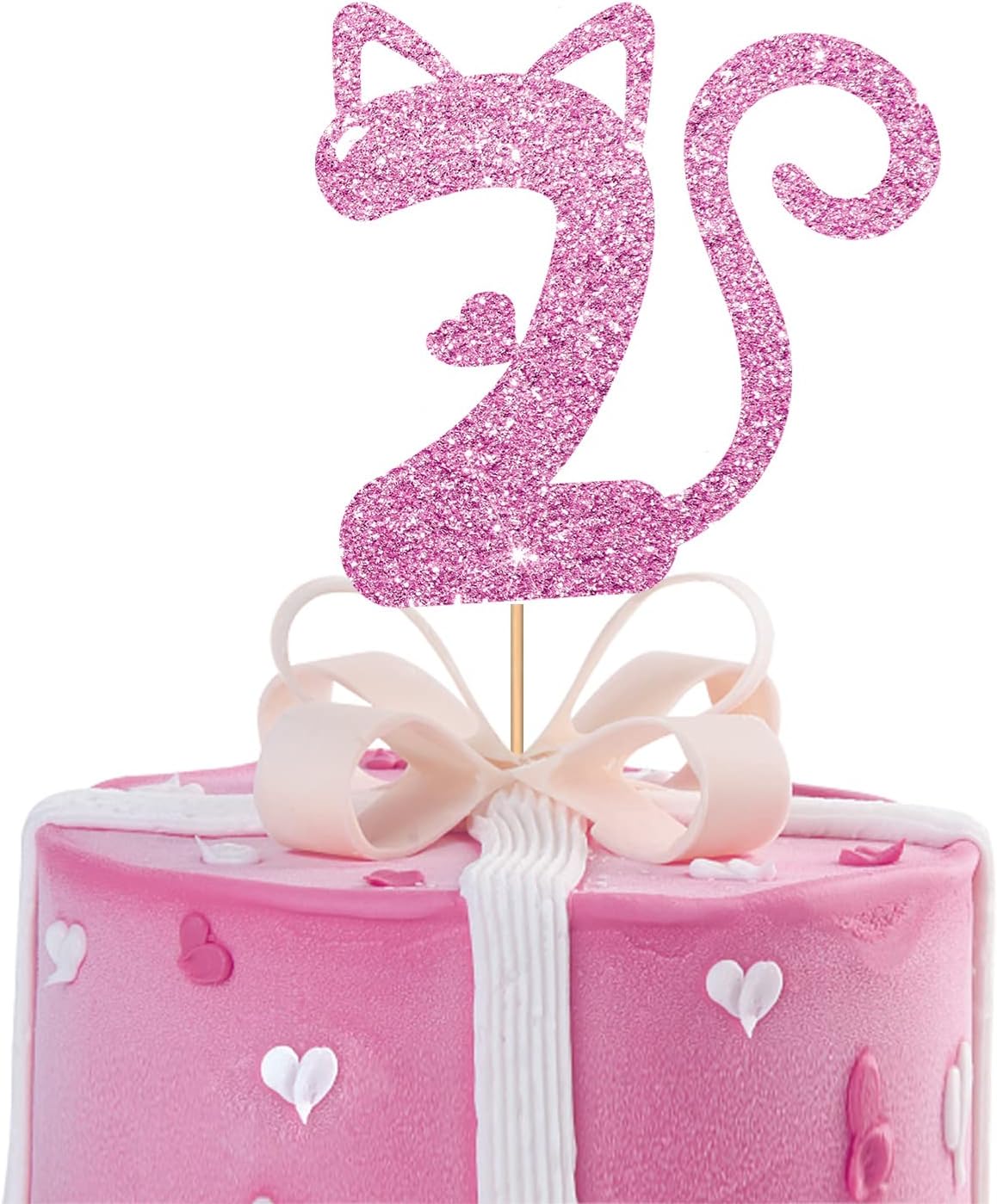 Amazon.com: Cat Two Cake Topper, Number 2 Cake Topper for Baby Girl ...