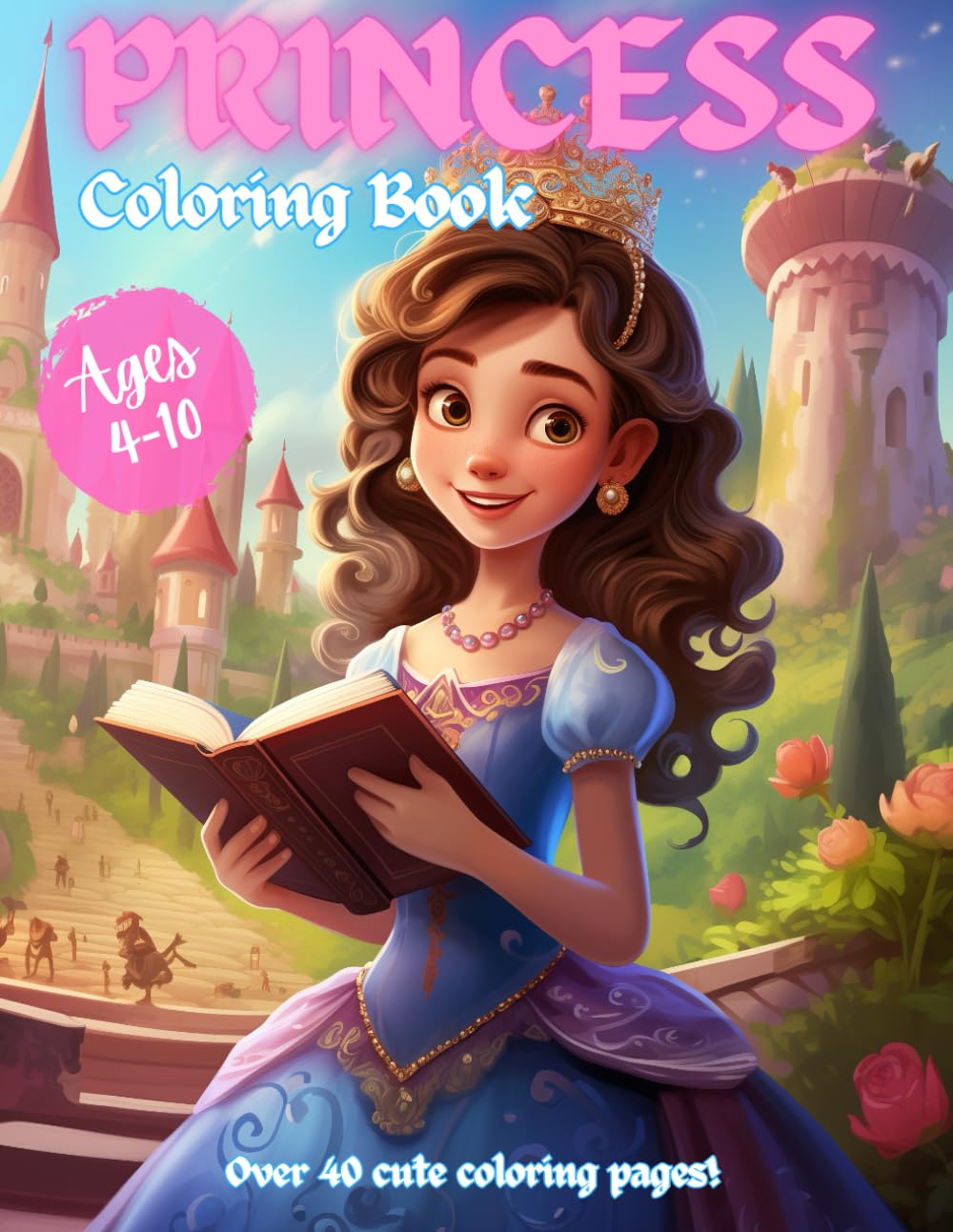 Princess Coloring Book: Awesome Princess Coloring Book for Kids Age 4 ...