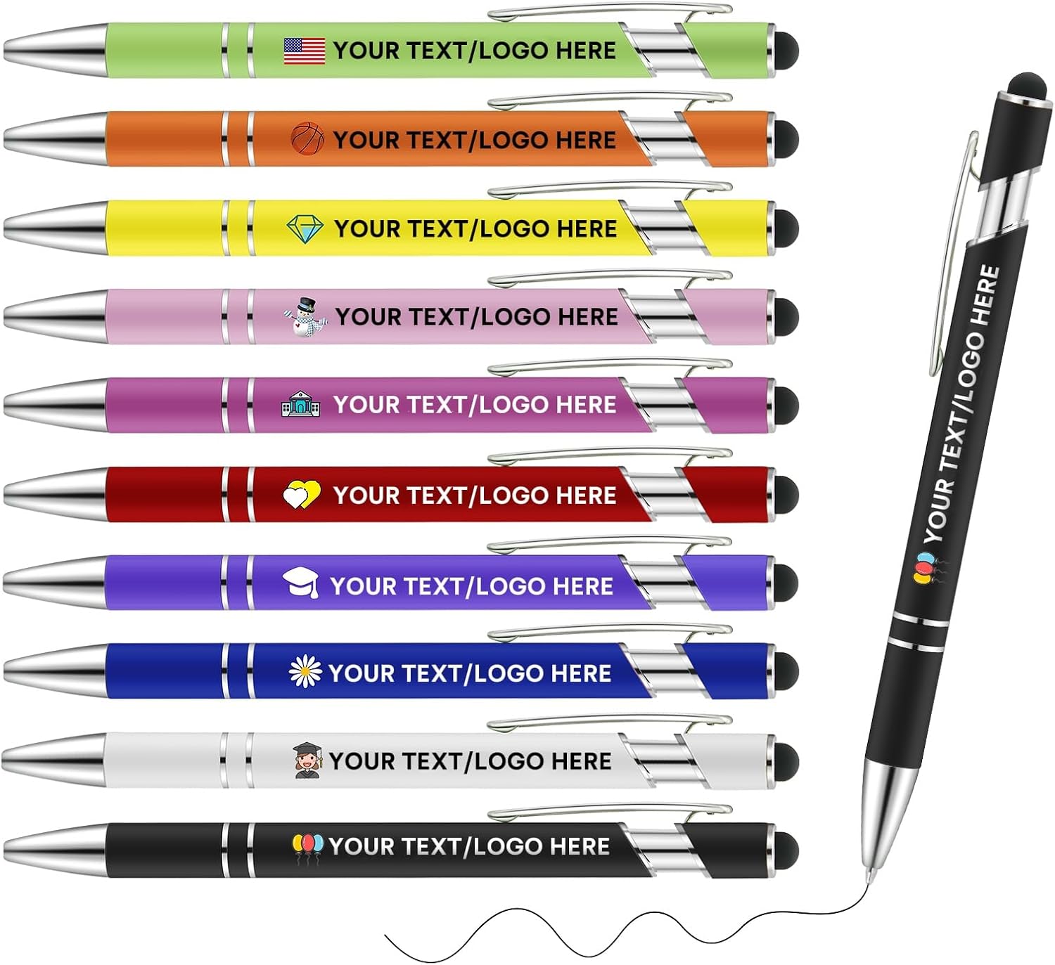 Amazon.com : Personalized Pens with Logo Text Name Custom Pens in Bulk ...