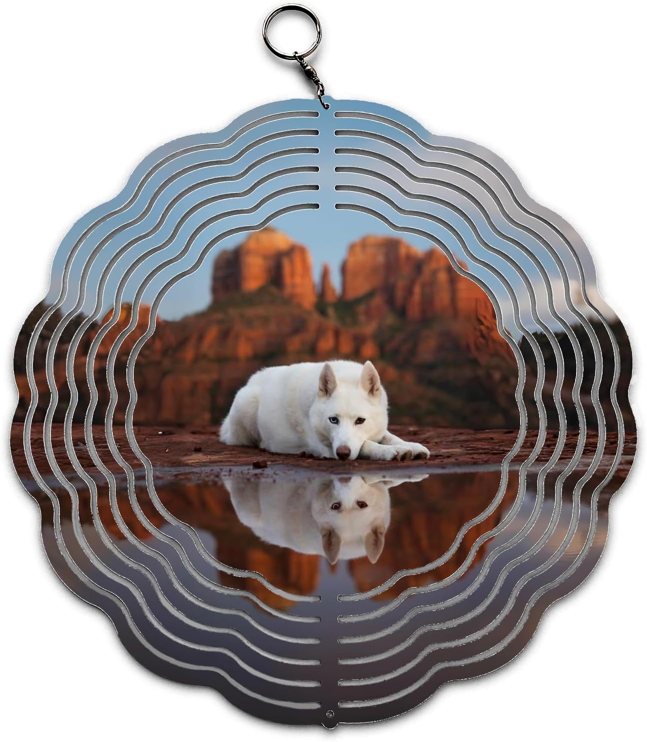 Amazon.com: Relaxing Siberian Husky Beautiful Scenery Wind Spinner Art ...