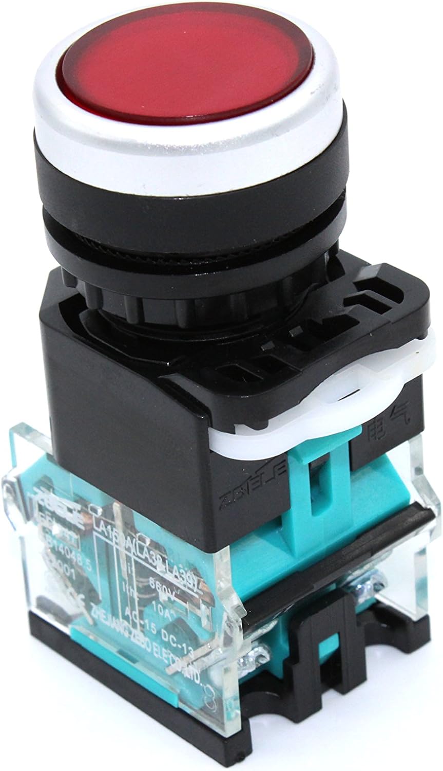 22mm Mount 10A 660V DPST Red Self Locking Push Button Switch (RED ...