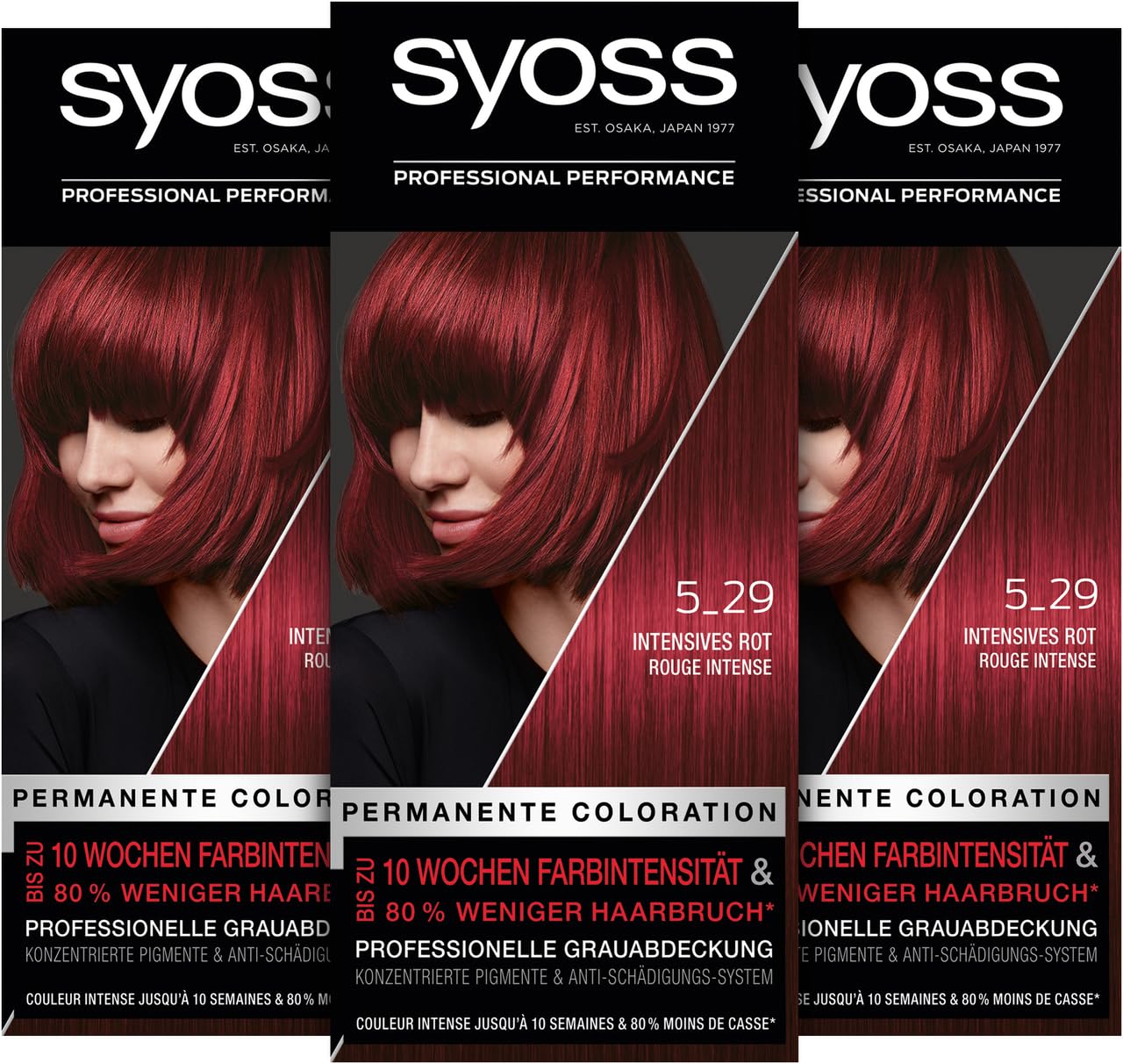 Syoss Color Coloration 5_29 Intensives Rot Stufe 3 (3 x 115 ml ...