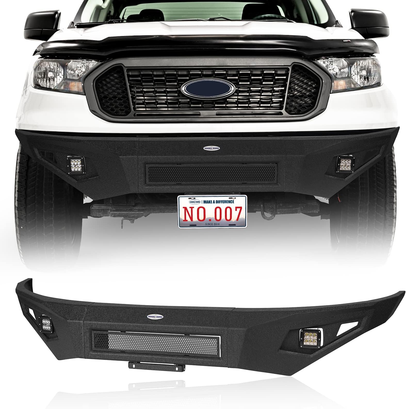 Amazon.com: Hooke Road Ranger Sturdy Front Bumper w/LED Spotlights for ...
