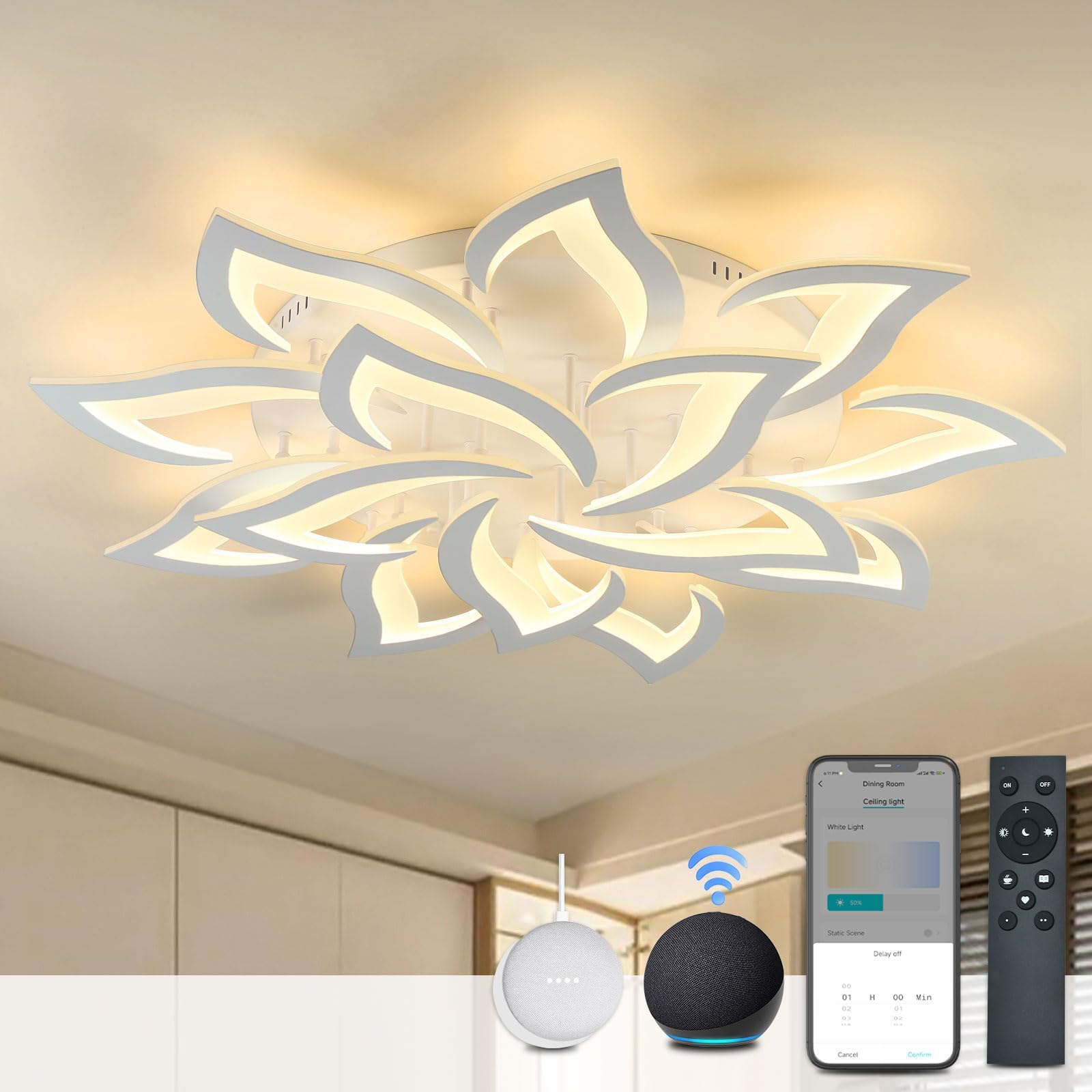 BAYHT Smart LED Deckenleuchte Dimmbar, Kompatibel mit Alexa Google Home ...