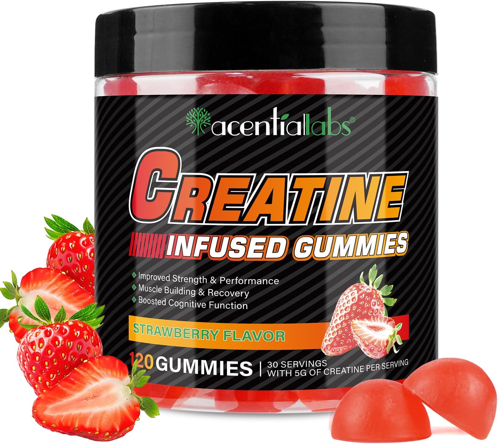 Amazon.com: Creatine Gummies with L-Carnitine for Men & Women - 5g ...