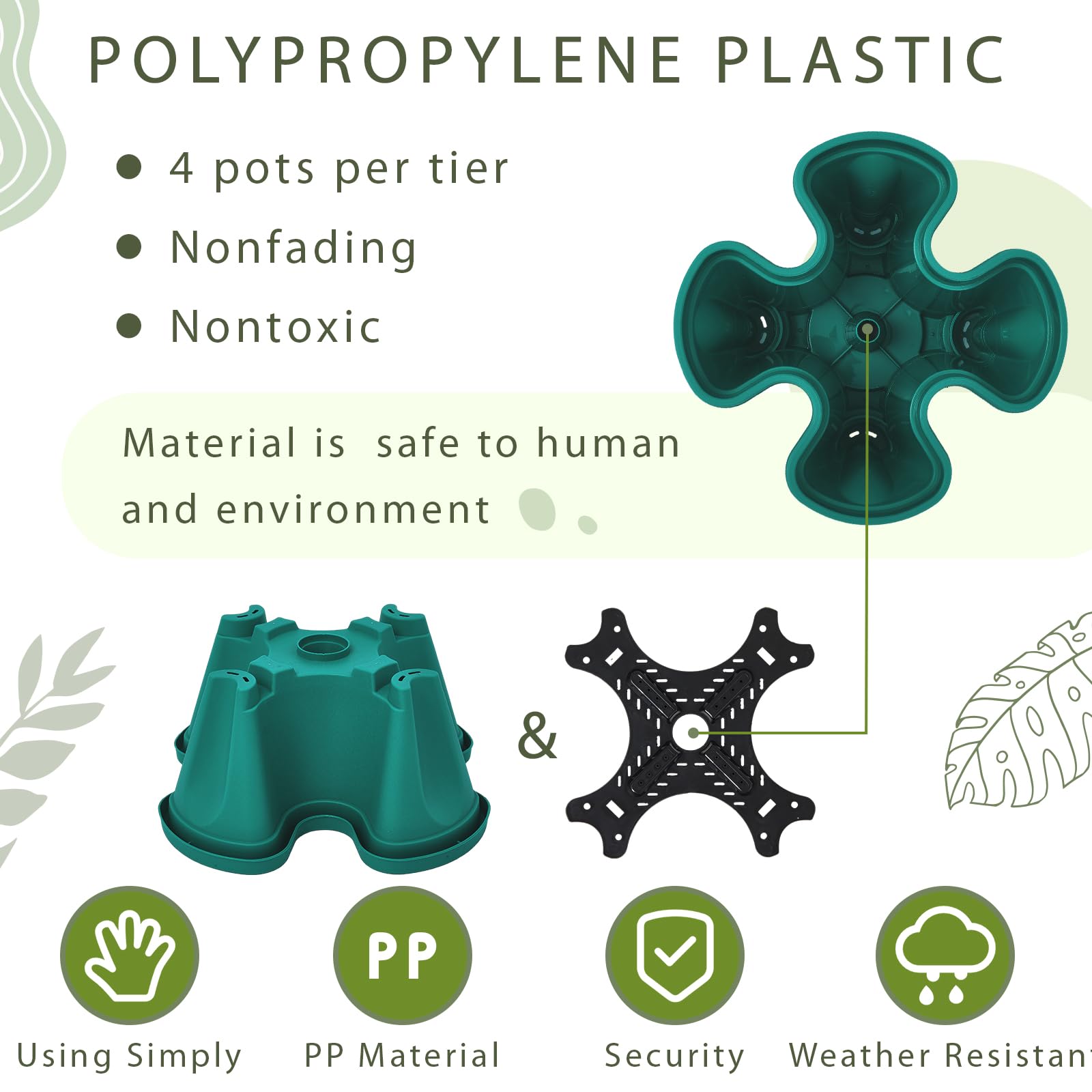 Umigy 2 Set of 7 Tier Vertical Planter Stackable Planters Tower ...