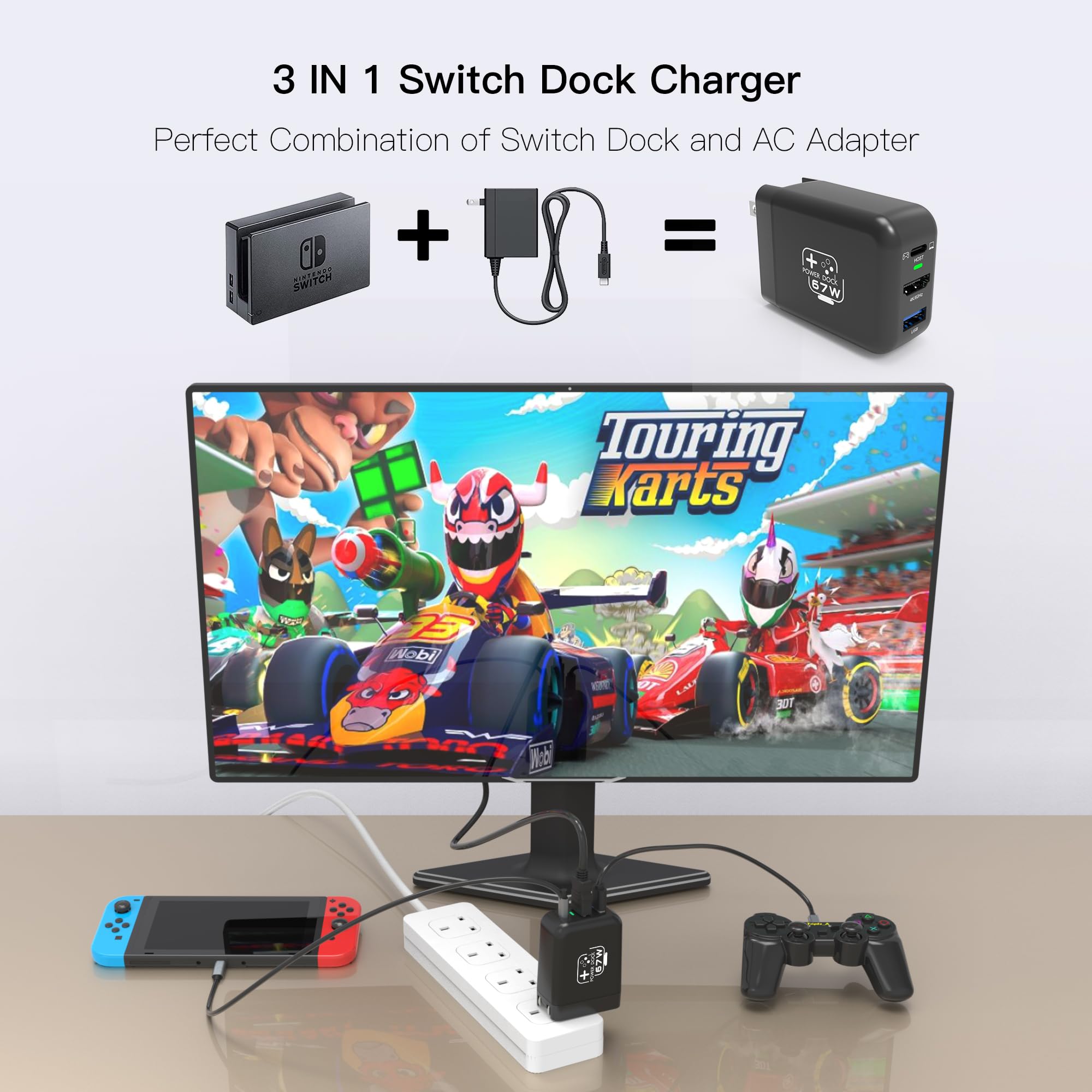 Snapklik.com : Mirabox 67W Portable Switch Dock Charger For Nintendo ...