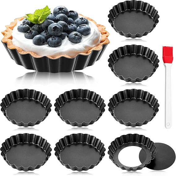 Amazon.com: 24 Pieces Mini Tart Pans with Removable Bottom 4 Inch Round ...
