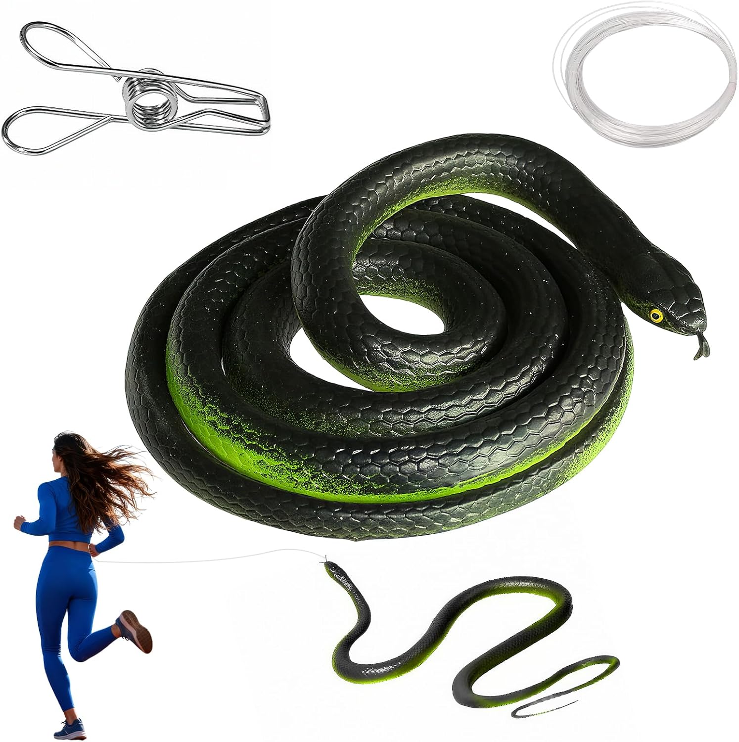 Amazon.com: Fake Snake Prank Kit - A Rubber Snake Toy with a String and ...