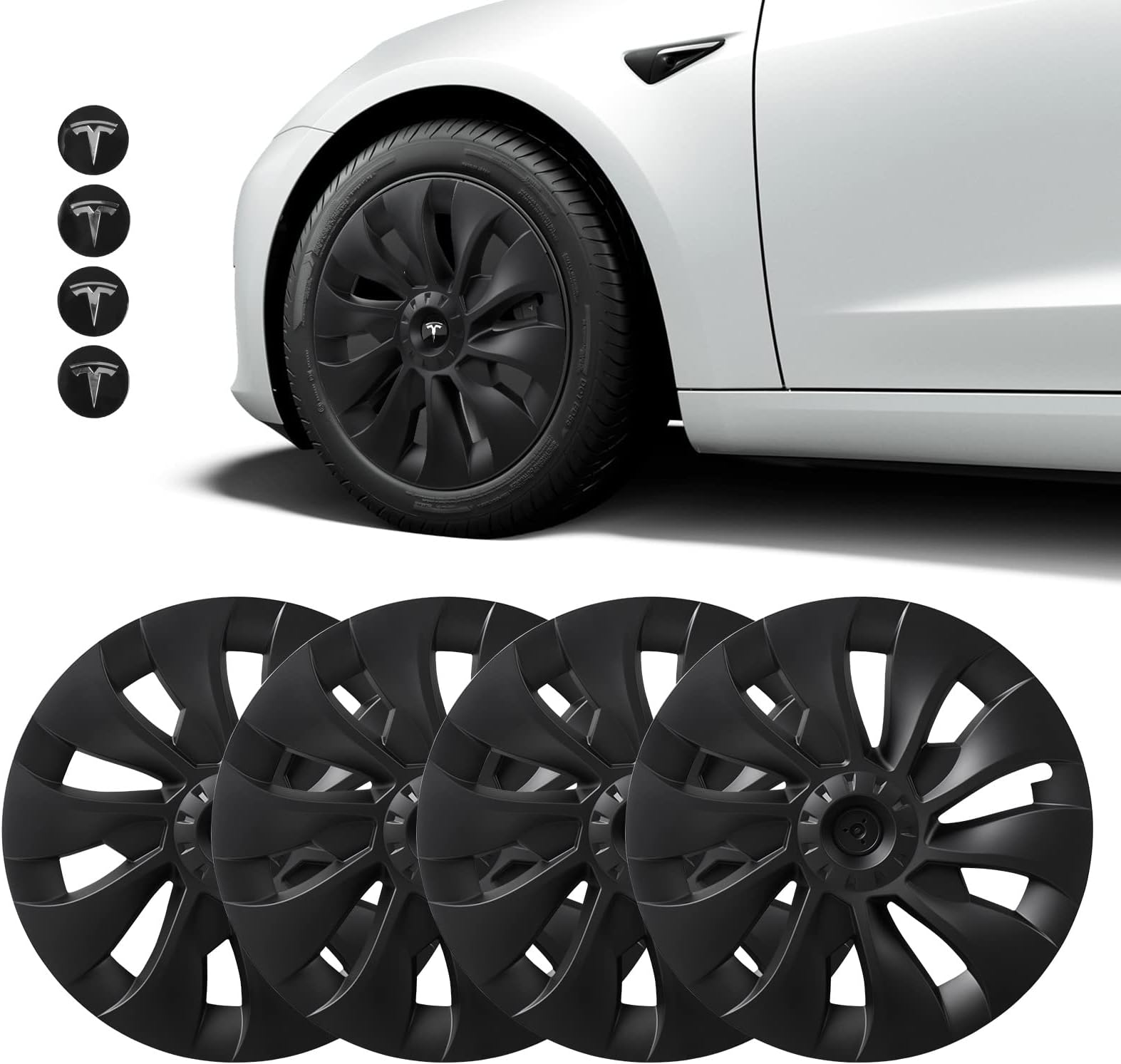 Amazon.com: BASENOR 2017-2023 Tesla Model 3 Wheel Cover 18 Inch Hubcap ...